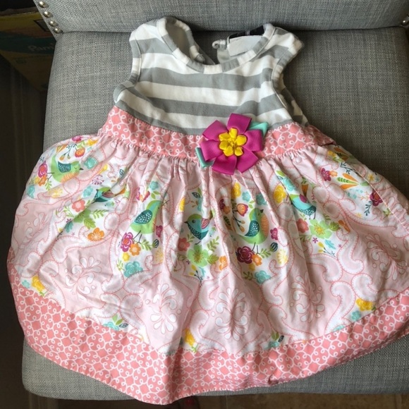 Rare Editions | Dresses | Rare Edition Pink Grey Dress | Poshmark